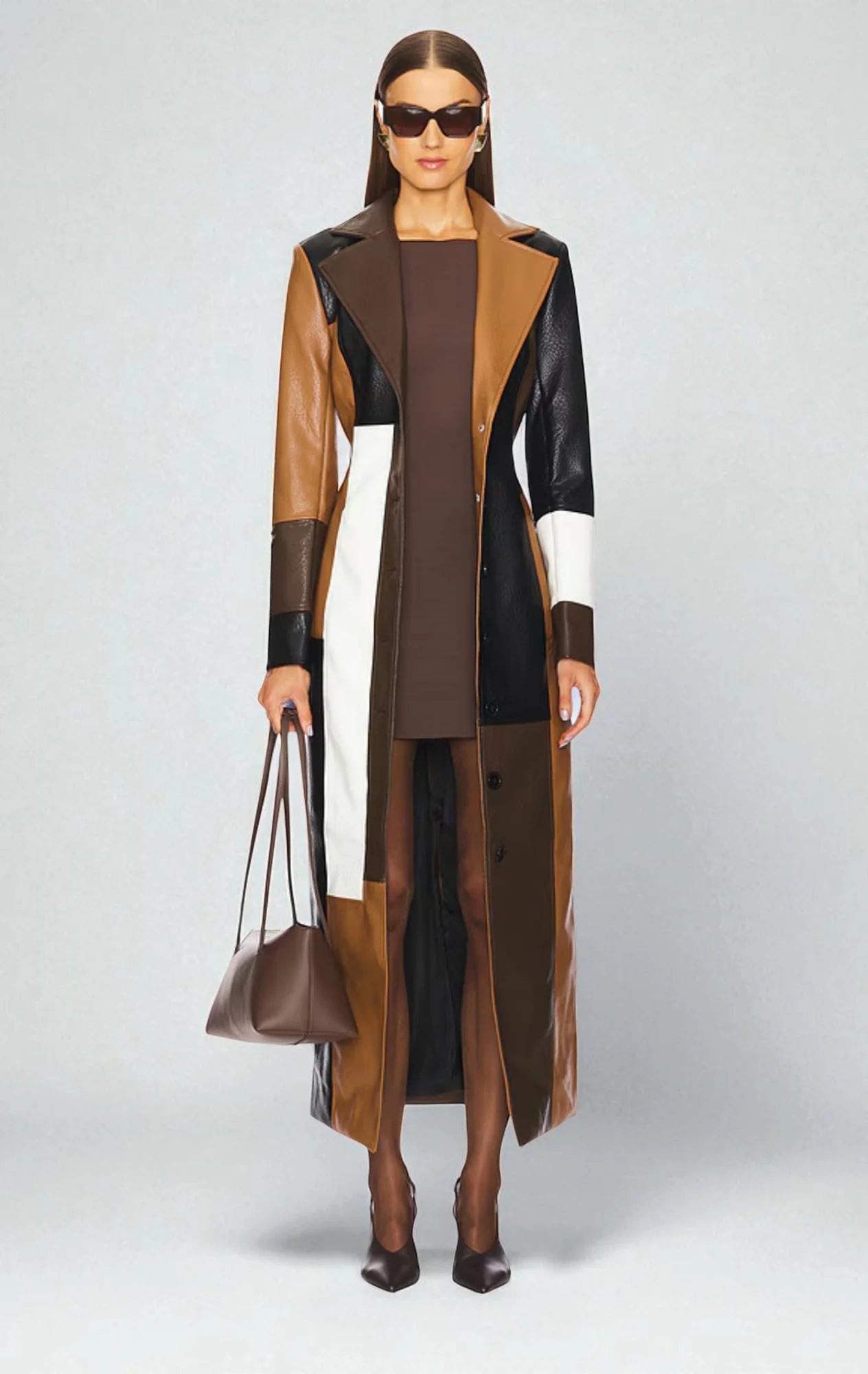 Rosaline Mosaic Leather Coat – OhMae
